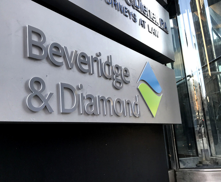 Beveridge & Diamond Expands California Presence With 7-Atty Tie-Up| Law.com